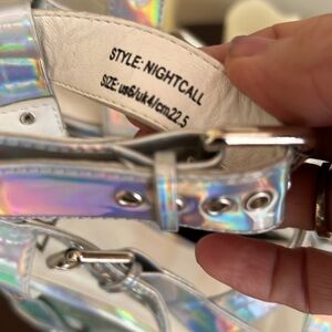 YRU | Shoes | Yru Nightcall Platform Heels 6 Holographic Excellent ...